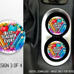 School Teacher Car Coaster PNG Personalized Teacher Car Coaster ...