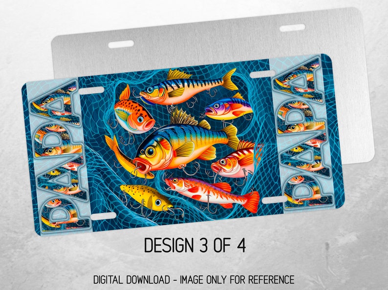 Fishing Papa Dad License Plate PNG Fathers Day License Plate Design Add ...