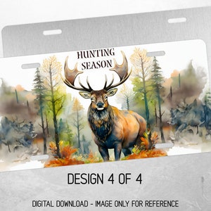 Camo Deer License Plate PNG Elk Hunting Season License Plate Design ...