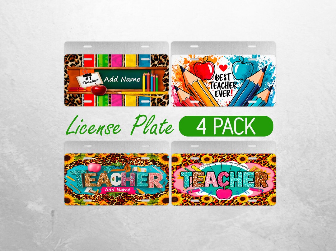School Teacher License Plate PNG Personalized Teacher License Plate ...