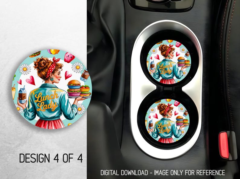 Lunch Lady Car Coaster PNG Bundle School Lunch Squad Car Coaster ...