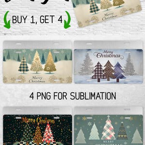 Christmas Tree License Plate PNG Bundle Merry Christmas License Plate ...