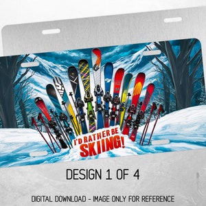 Downhill Skiing License Plate PNG Snow Ski License Plate Design Winter ...