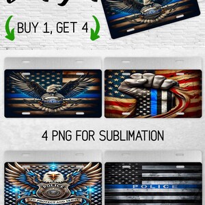 Police License Plate PNG Bundle Police Officer License Plate Design USA ...