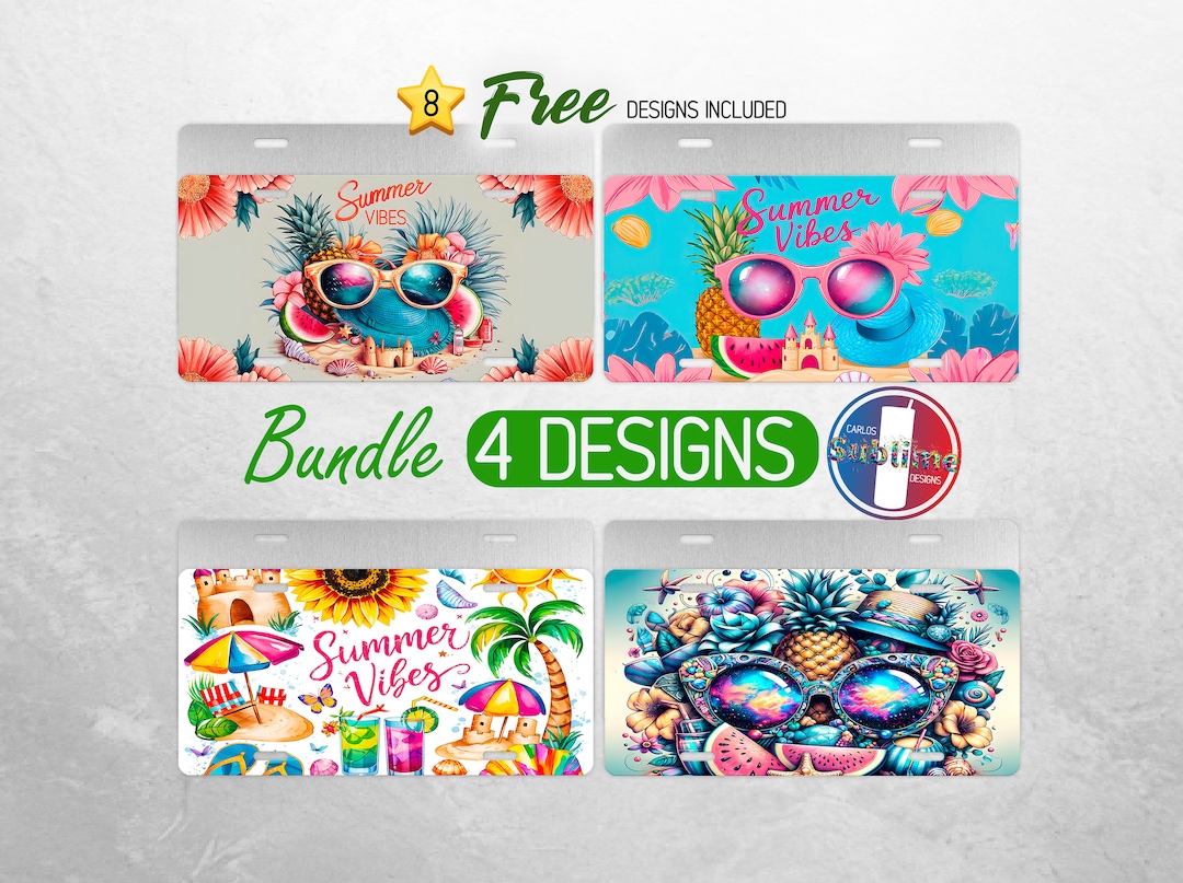 Summer Vibes License Plate PNG Vacation Beach License Plate Design ...