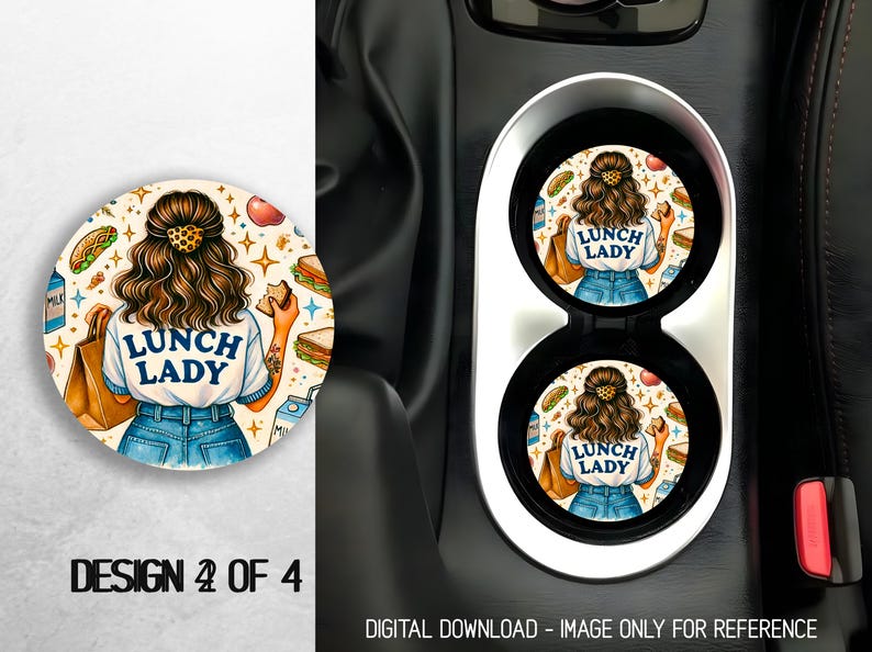 Lunch Lady Car Coaster PNG Bundle School Lunch Squad Car Coaster ...
