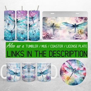 Watercolor Dragonfly License Plate PNG Dragonflie License Plate Design ...