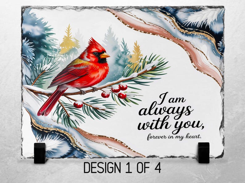 In Loving Memory Slate PNG Memorial Red Cardinal Slate File Bundle ...