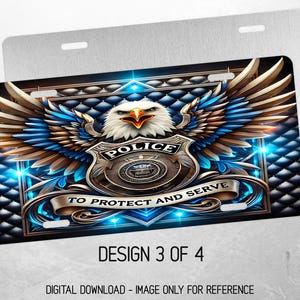 Police License Plate PNG Bundle Police Officer License Plate Design USA ...