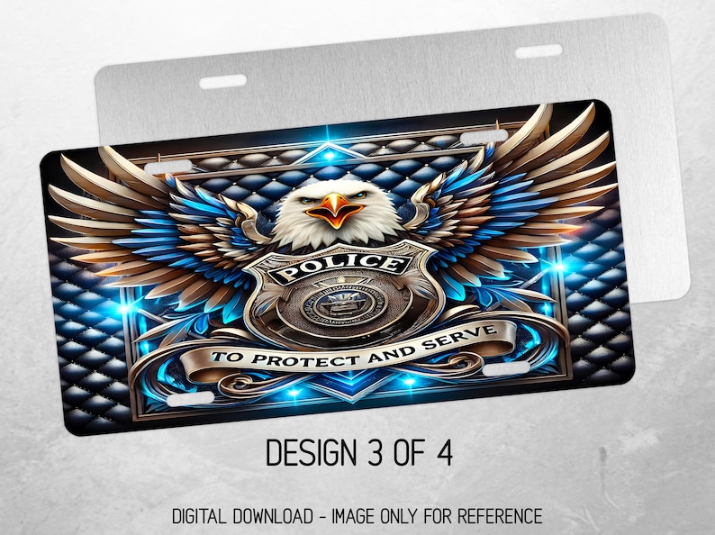 Police License Plate PNG Bundle Police Officer License Plate Design USA ...