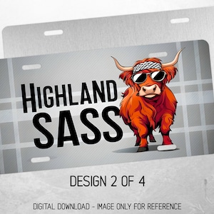 Funny Highland Cow License Plate PNG Sassy Sarcastic License Plate ...