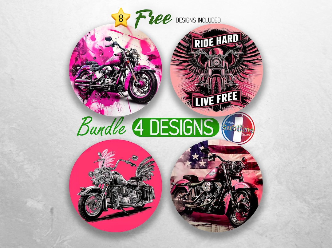 Pink Motorcycle Car Coaster PNG Women Classic Motorcycle Car Coaster ...
