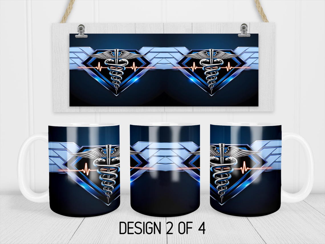 Super Hero First Responder Mug Wrap Bundle Caduceus Medical Mug PNG ...