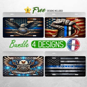 Police License Plate PNG Bundle Police Officer License Plate Design USA ...