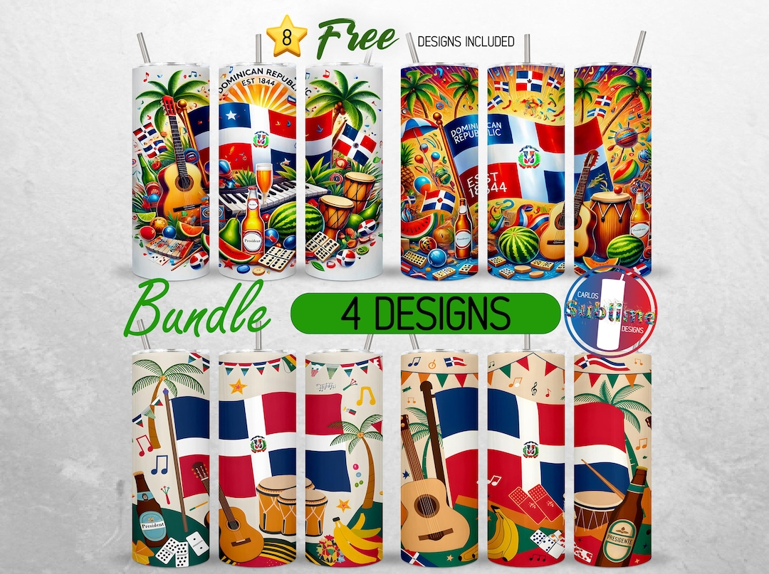 Dominican Republic Tumbler Wrap Bundle Dominican Flag 20oz Tumbler PNG ...