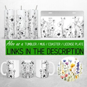 Wildflower License Plate PNG Floral Spring License Plate Design Add ...