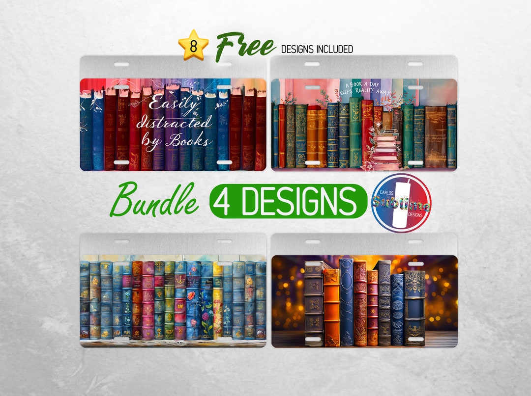 Book Lover License Plate PNG Reading Bookish License Plate Design Old ...