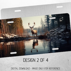 Lake Deer License Plate PNG Buck Hunting License Plate Design Camo ...