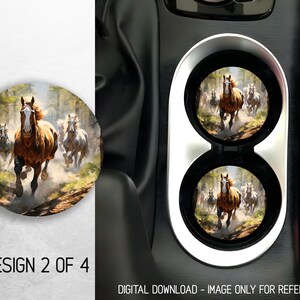 Wild Horse Car Coaster PNG Country Western Car Coaster Sublimation ...