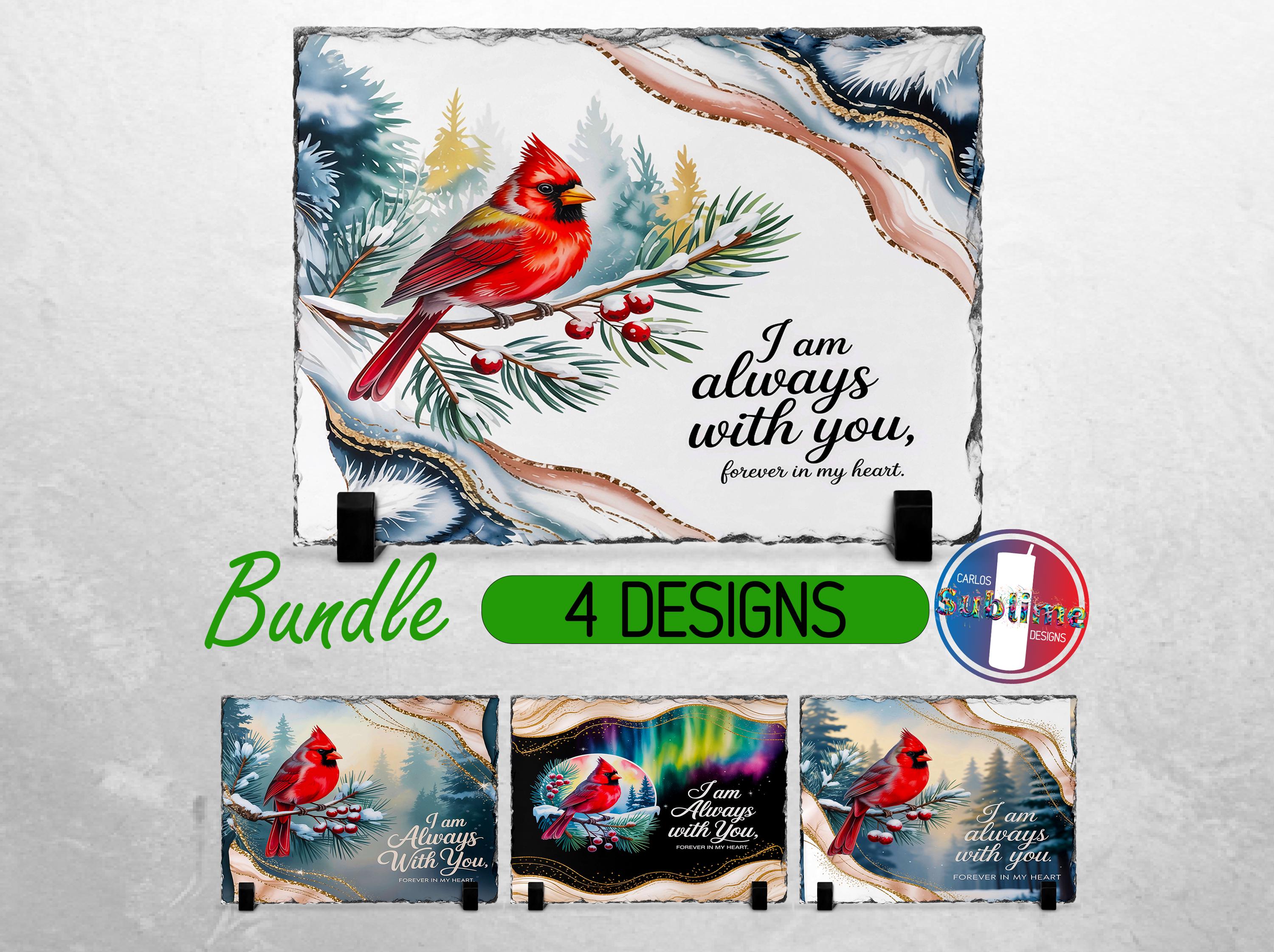 In Loving Memory Slate PNG Memorial Red Cardinal Slate File Bundle ...