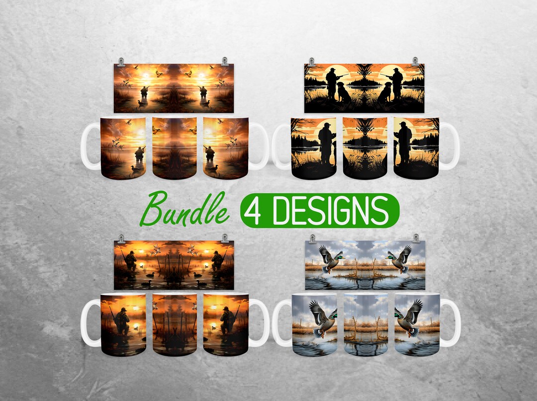 Duck Hunting Mug Wrap PNG Mallard Duck 11oz and 15oz Mug Sublimation ...