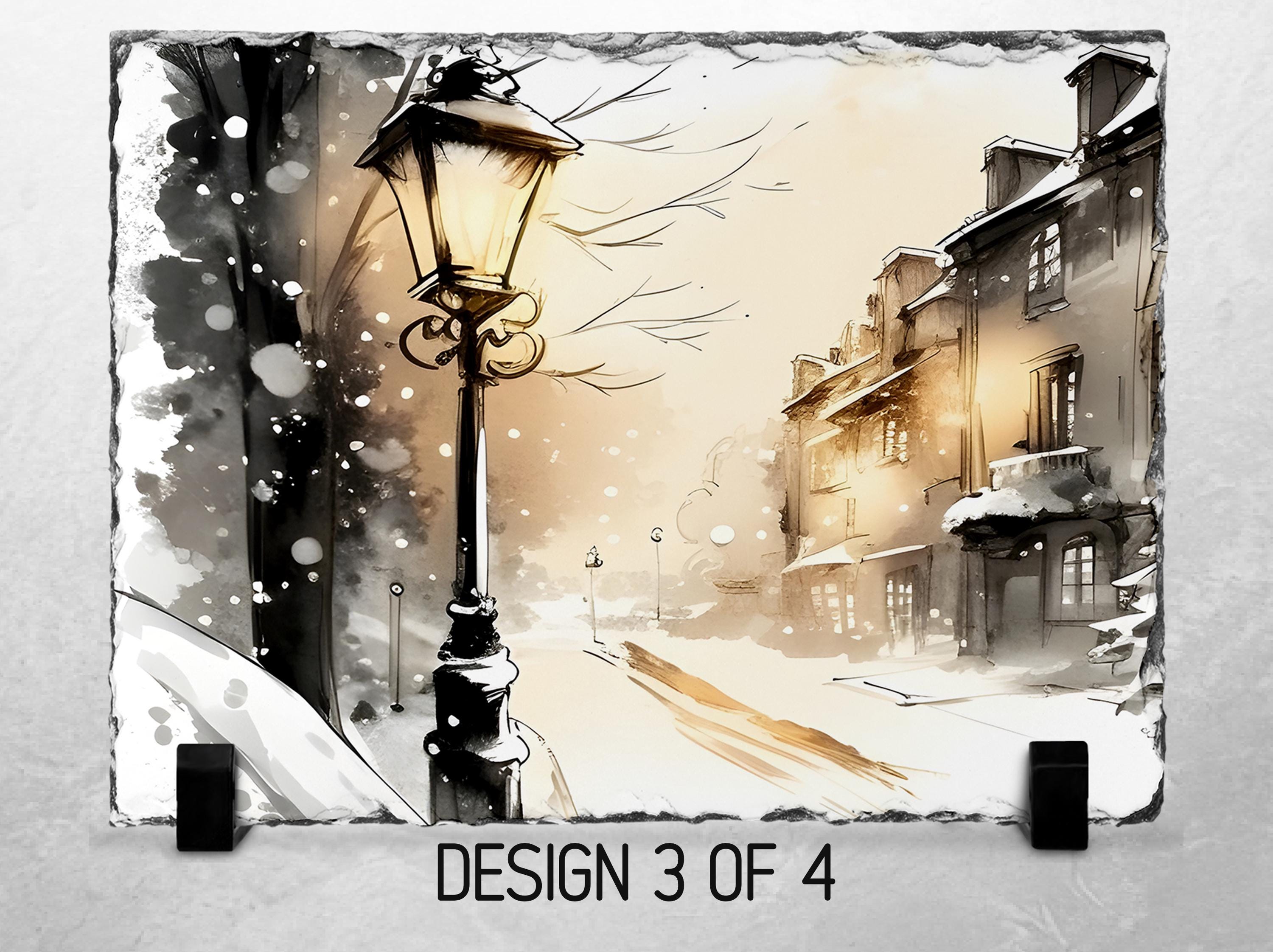 White Christmas Slate PNG | Holiday Scene Slate File Bundle Designs ...
