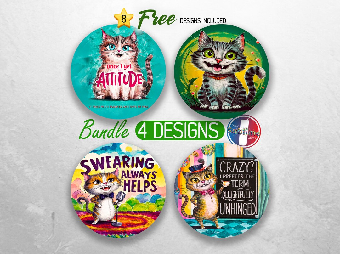 Cat Sarcastic Car Coaster PNG Funny Quote Car Coaster Sublimation ...