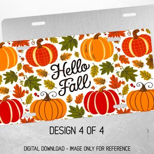 Hello Fall License Plate PNG Pumpkins Fall License Plate Design Autumn ...