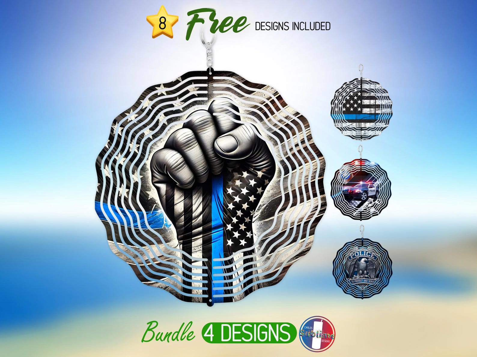 Police Wind Spinner PNG Design Bundle Police Officer Windspinner PNG ...