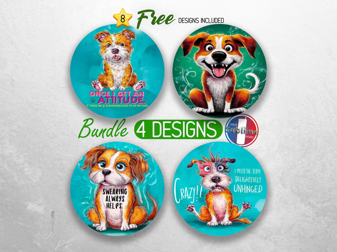 Dog Sarcastic Car Coaster PNG Funny Quote Car Coaster Sublimation ...
