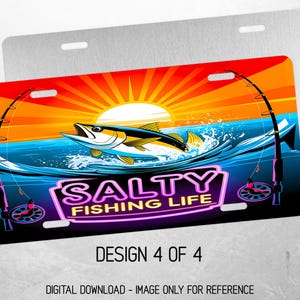 Saltwater Fishing License Plate PNG Bundle Fishing Life License Plate ...