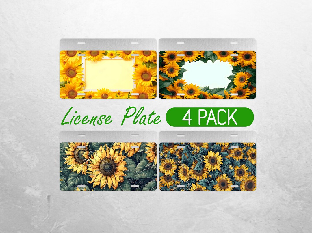 Add Name Sunflowers License Plate PNG Spring Flower License Plate ...