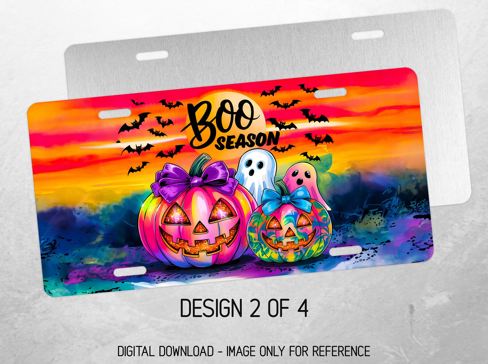 Boo Season License Plate PNG Pink Halloween License Plate Design ...