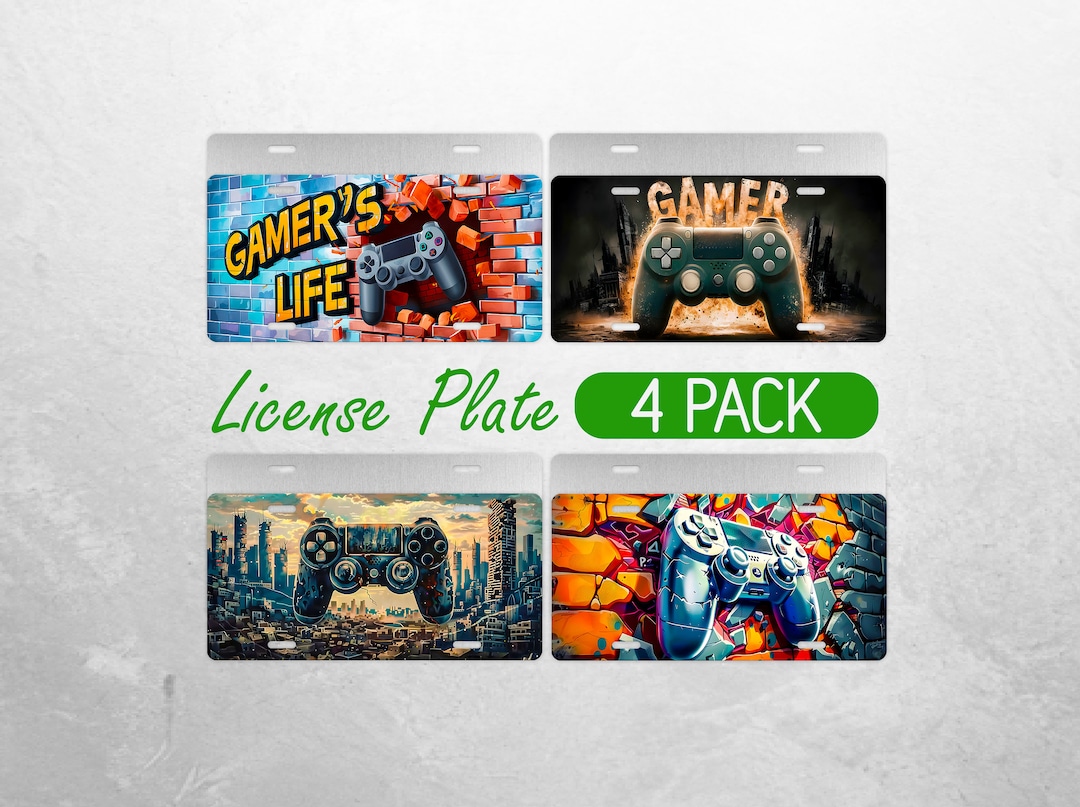 3D Video Gaming License Plate PNG Player Gamer License Plate Design ...