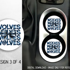 Wolves School Team Car Coaster PNG Bundle Mascot Gray Blue Team ...