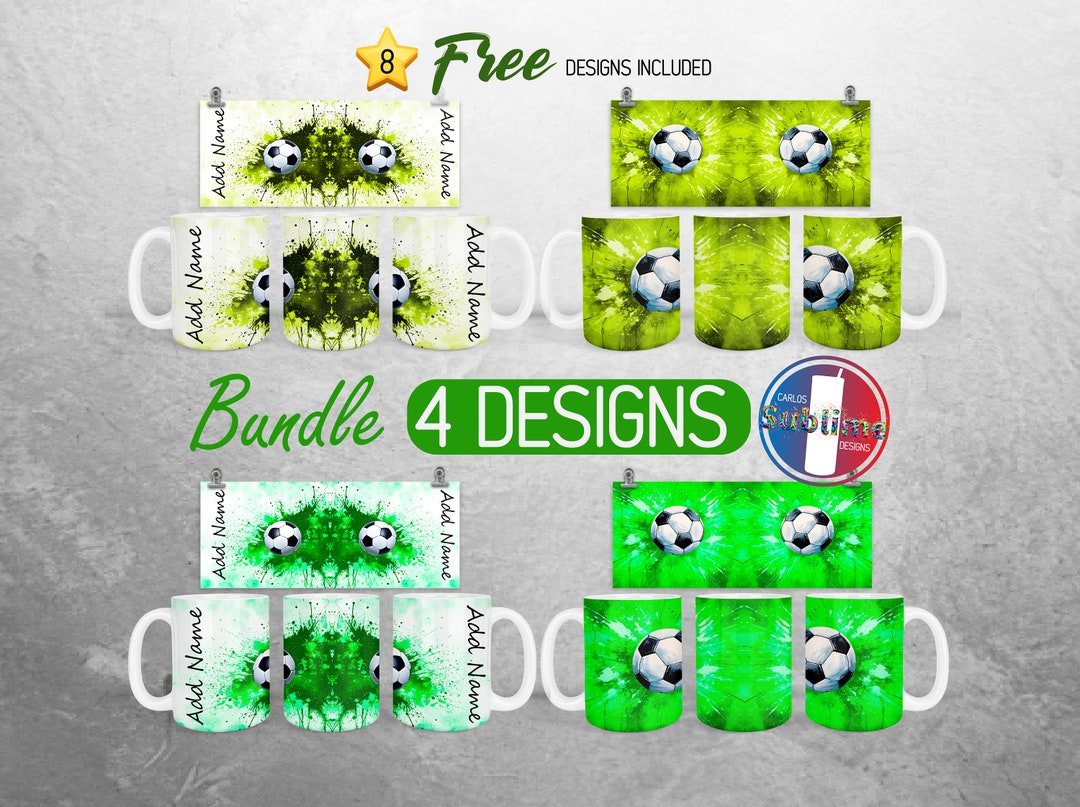 Soccer Mug Wrap PNG Soccer Add Your Own Text 11oz and 15oz Mug ...