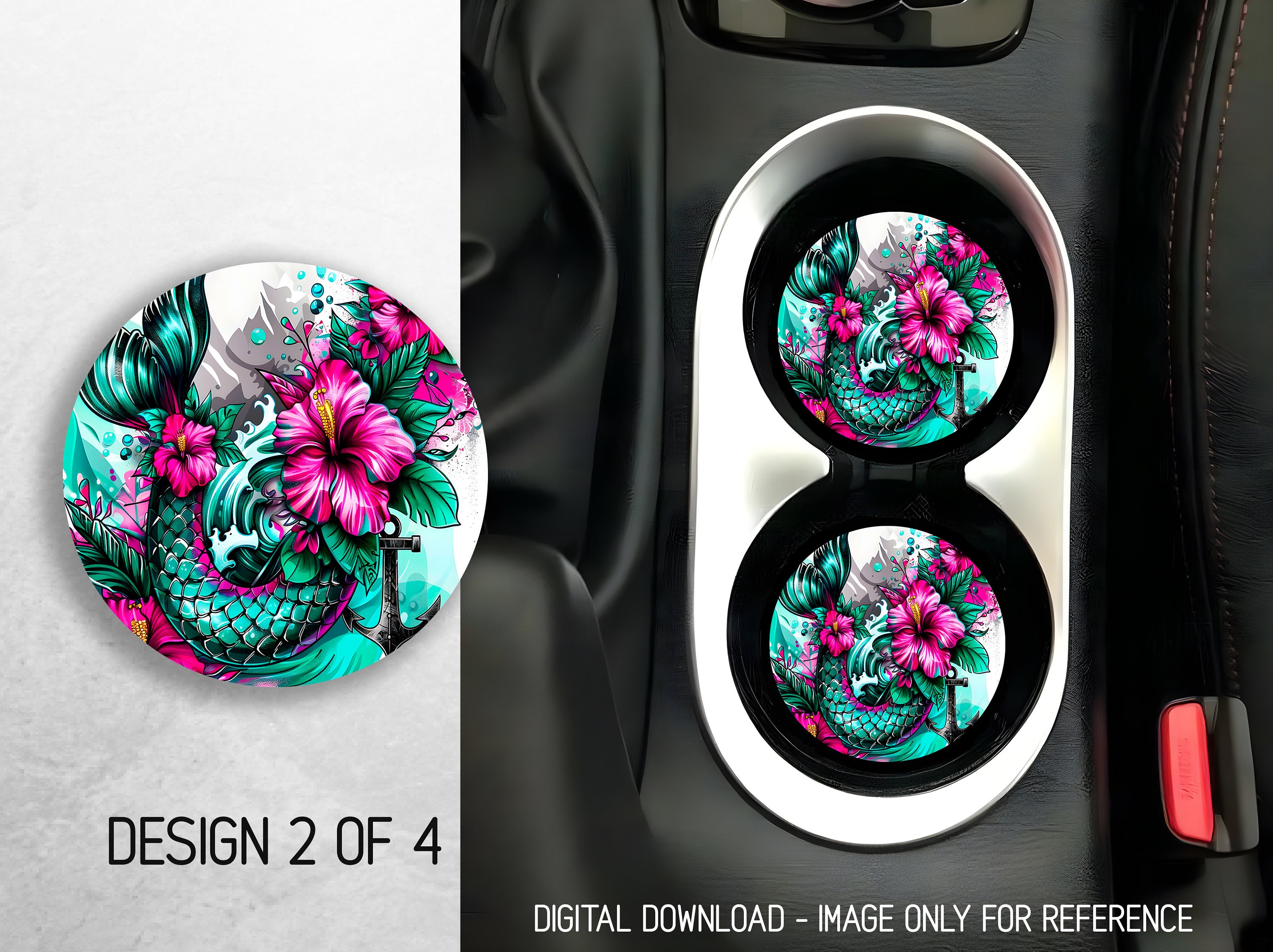 Mermaid Car Coaster PNG Mermaid Tails Underwater Car Coaster ...