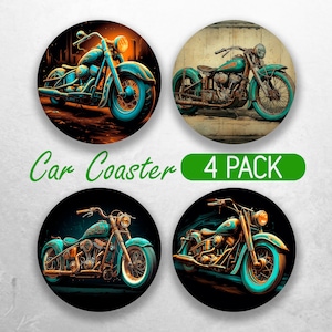 Motorcycle Car Coaster PNG Vintage Motorcycle Car Coaster Sublimation ...