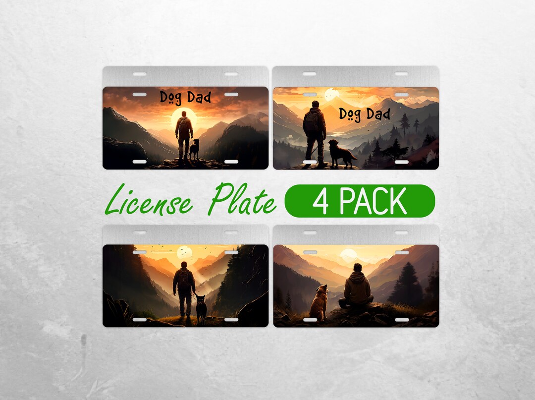 Dog Dad License Plate PNG Bundle Dog Lover License Plate Design Uppy ...
