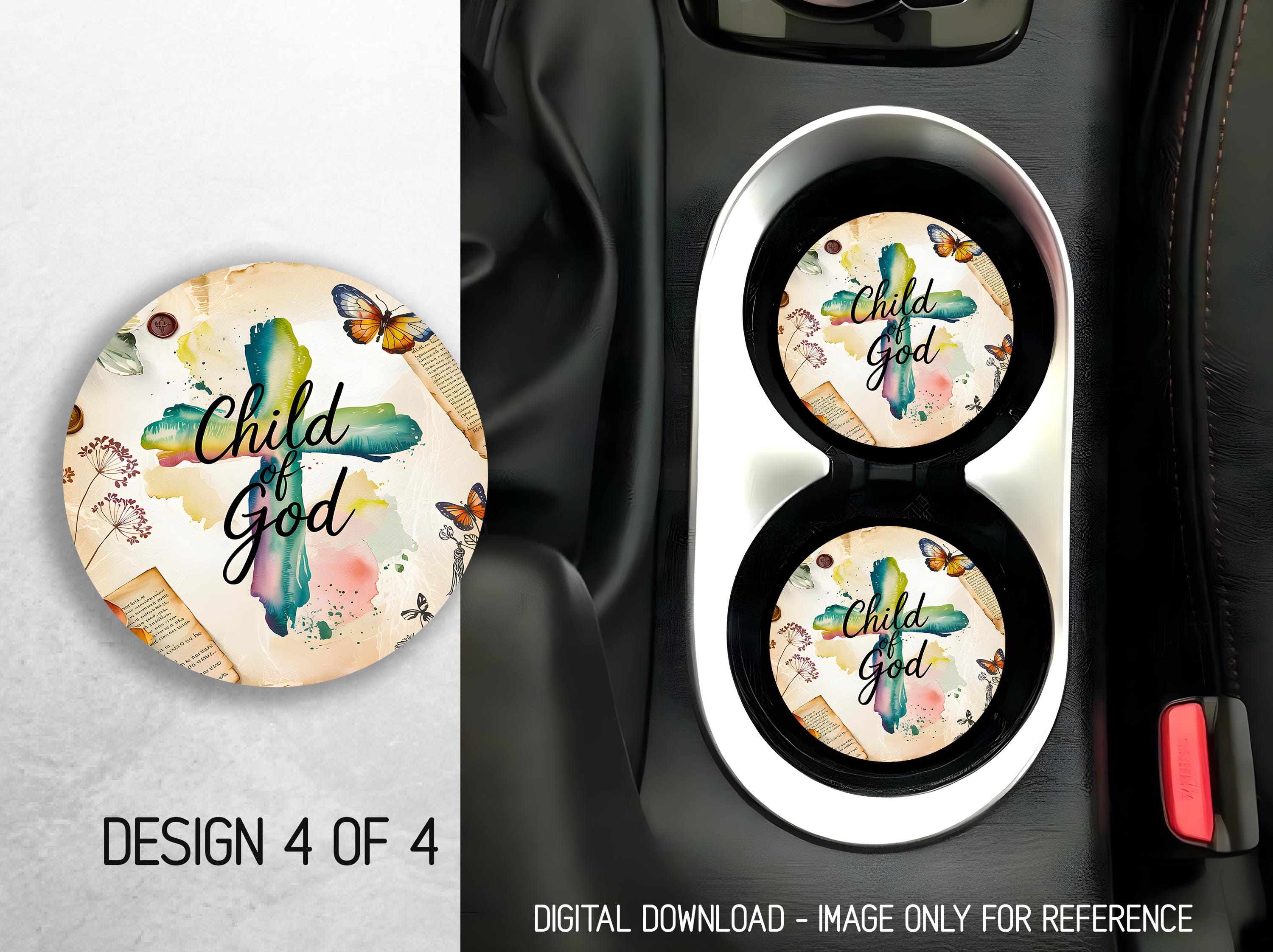 Child of God Christian Boho Car Coaster PNG Bundle God Bible Verse ...