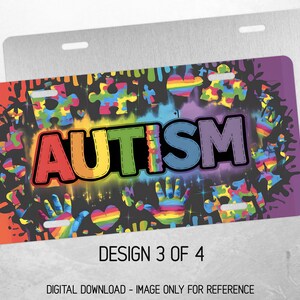Autism License Plate PNG Bundle Autism Awareness License Plate Design ...