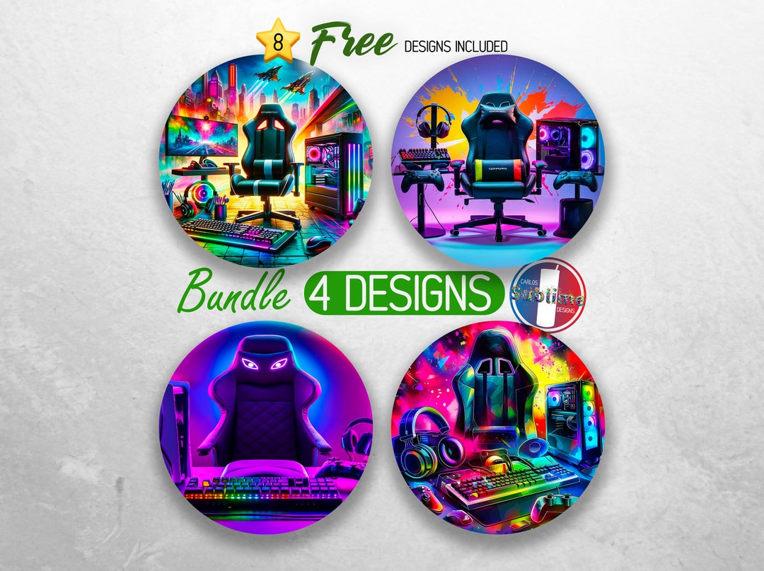 Gaming Gear Car Coaster PNG Neon Gaming Gamer Car Coaster Sublimation ...