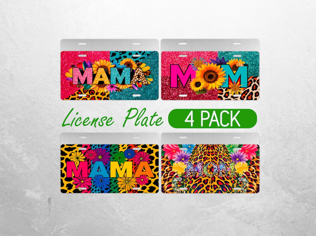 Sunflower Mama License Plate PNG Leopard Mom License Plate Design ...