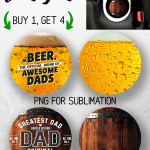 Best Dad Car Coaster PNG Men Beer Car Coaster Sublimation Designs ...