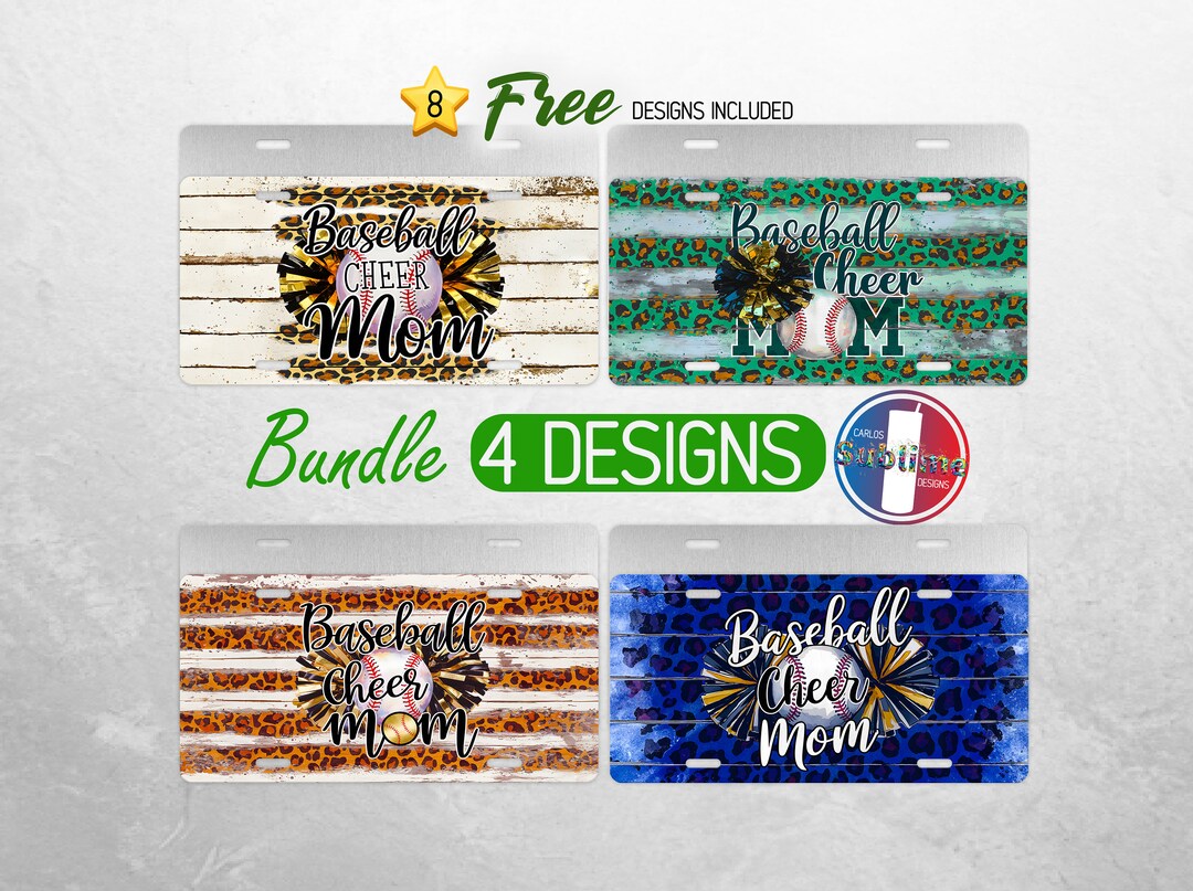 Cheer Baseball Mom License Plate PNG Cheer Mom of Both License Plate ...