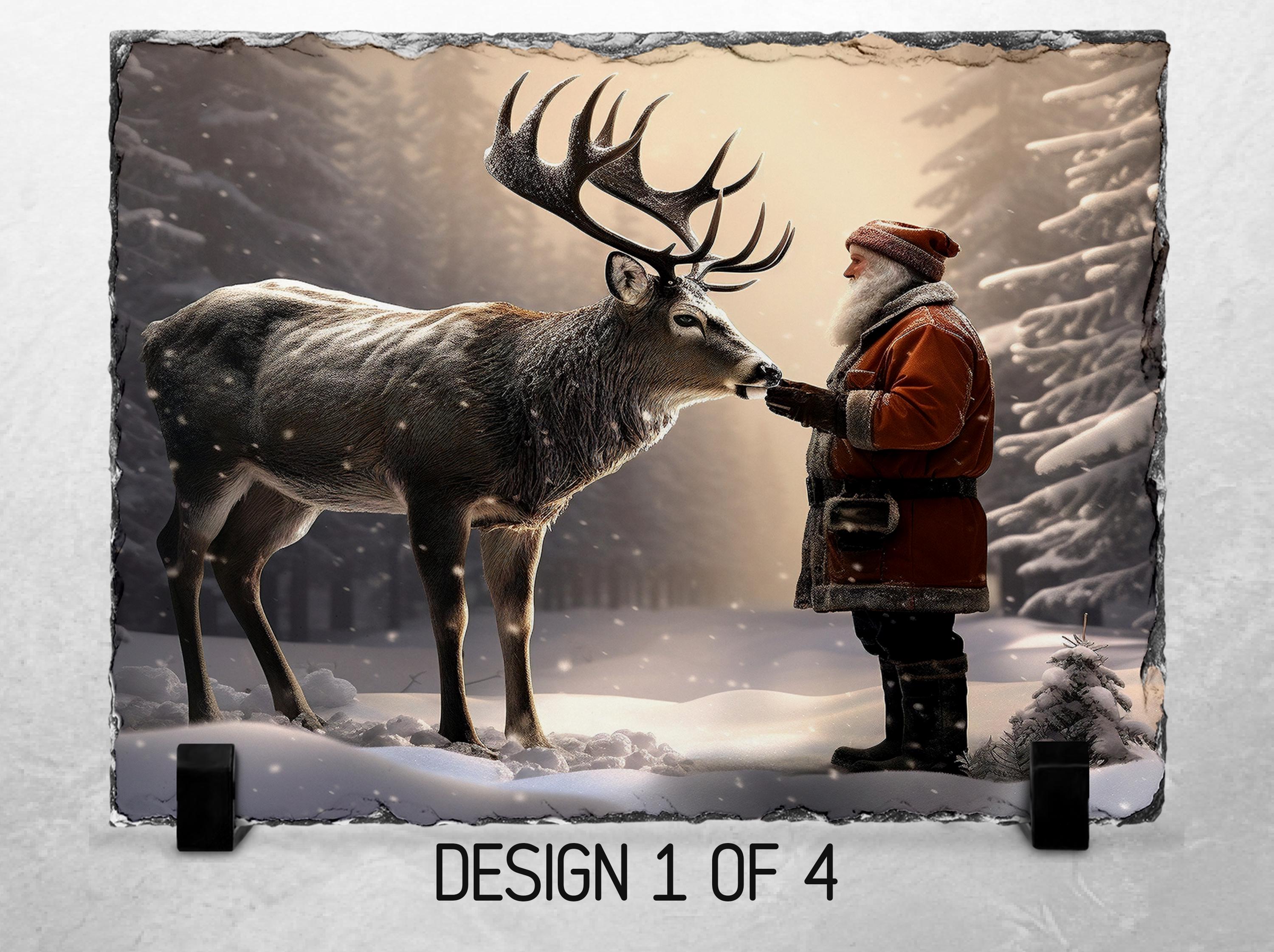 Christmas Santa Reindeer Slate PNG | Slate File Bundle Sublimation ...