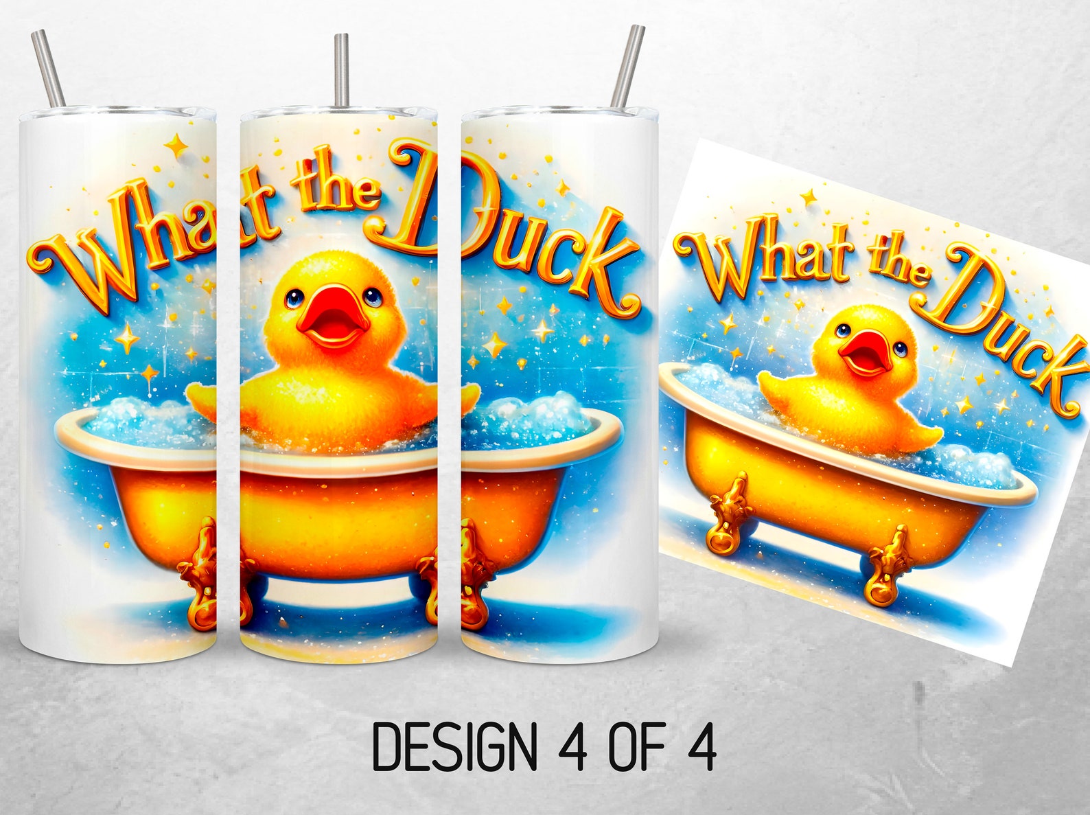 Seamless Rubber Duck Tumbler Wrap Bundle Sassy Funny Duck 20oz Tumbler ...