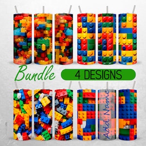 Building Blocks Tumbler Wrap for Kids Toys Tumbler PNG Add Your Name ...