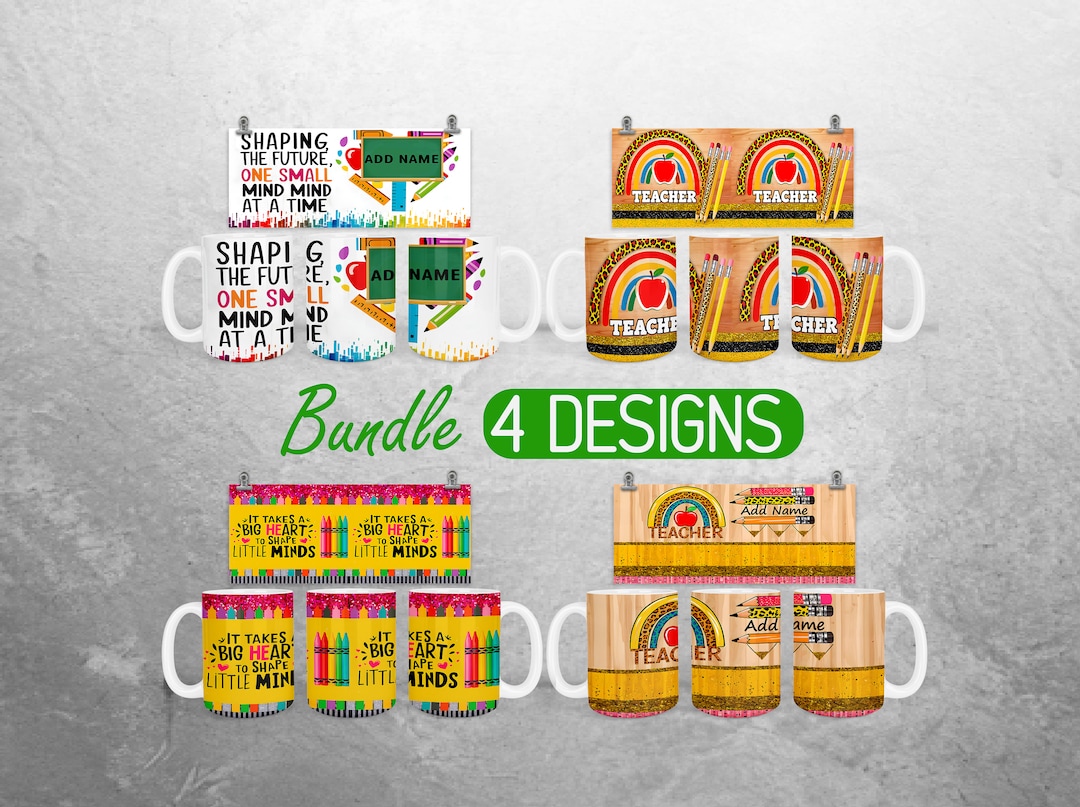 School Teacher Mug Wrap PNG Personalized Teacher Mug PNG 11oz and 15oz ...