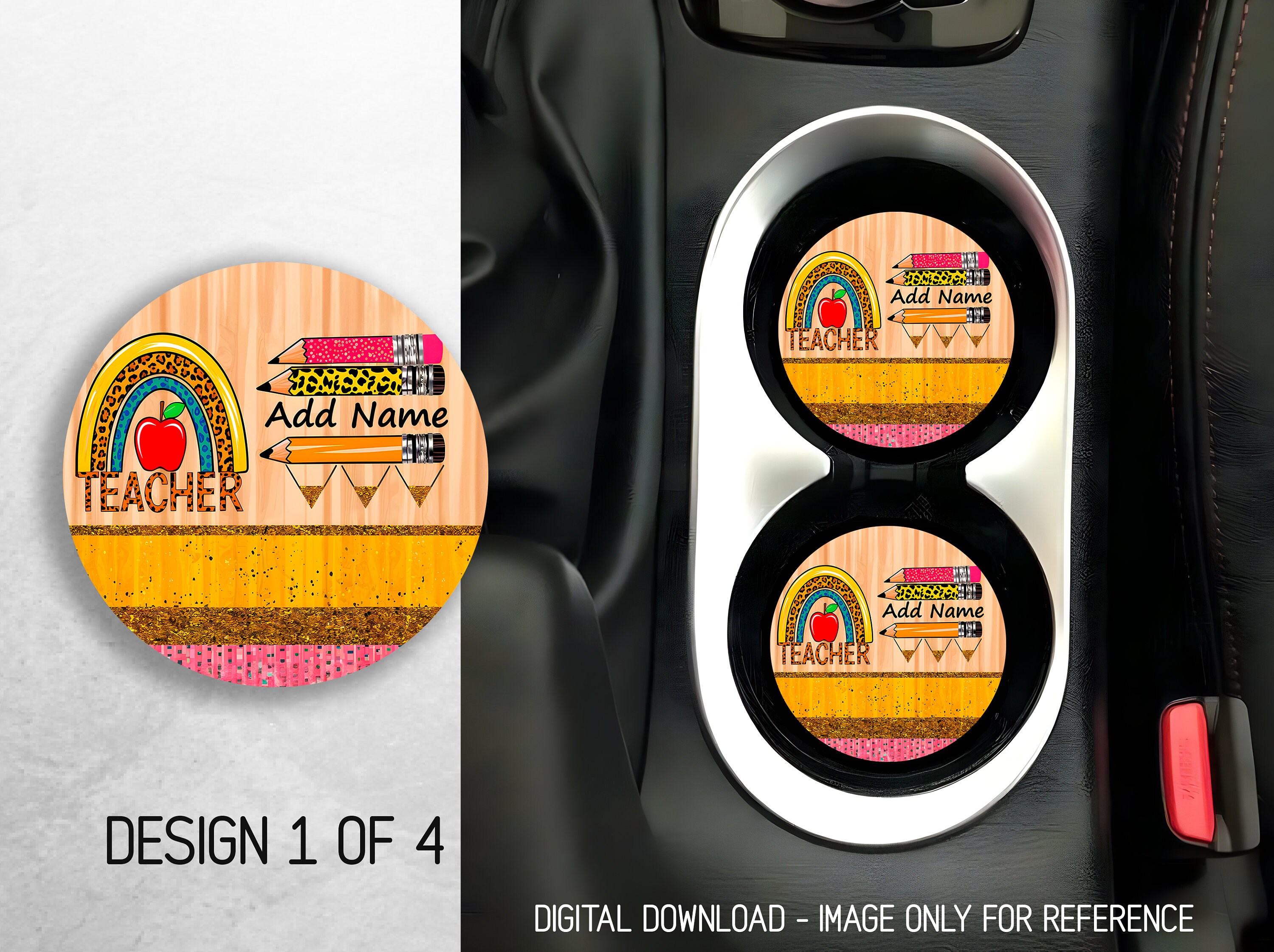 School Teacher Car Coaster PNG Personalized Teacher Car Coaster ...